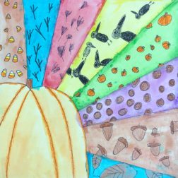 Autumn Patterns Art Lesson for Middle School kids - Leah Newton Art