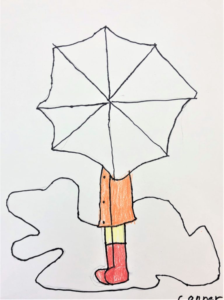Color Wheel Umbrella Art Lesson for kids - Leah Newton Art