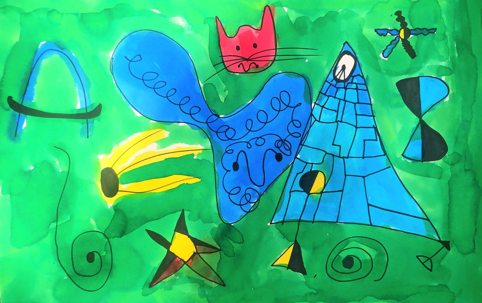 Joan Miro Art Master Lesson for kids Leah Newton Art