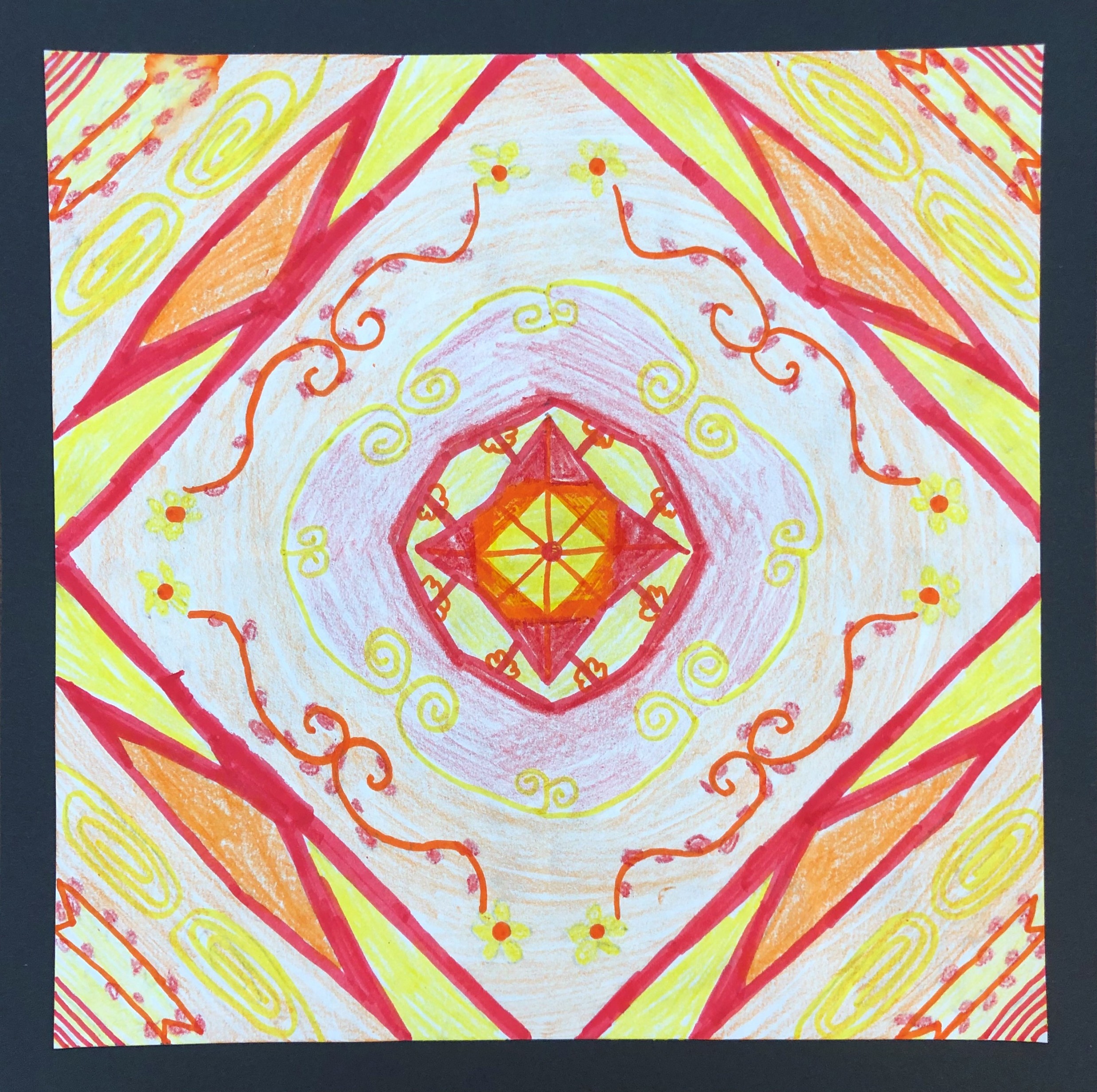 Radial Design Art Lesson for middle school kids - Leah Newton Art