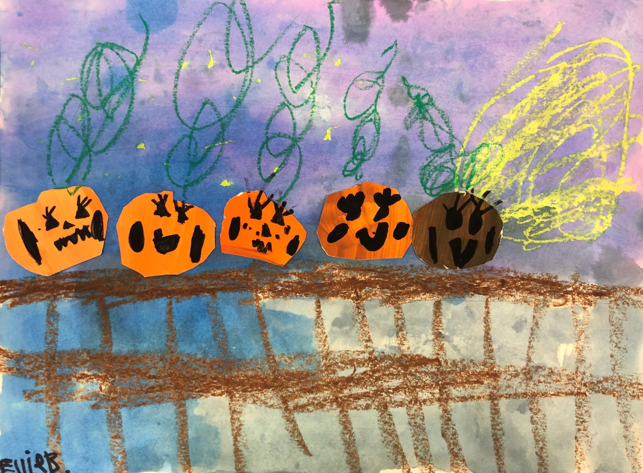 Five Pumpkins Art Project for Kids Leah Newton Art