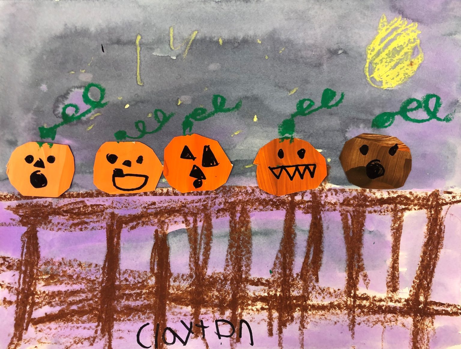 Five Pumpkins Art Project for Kids Leah Newton Art