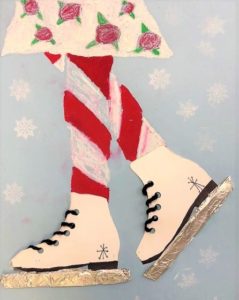 Ice Skating Art Lesson for middle school students - Leah Newton Art